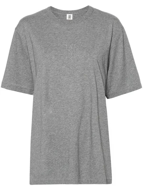 BY MALENE BIRGER Fayeh Logo-embroidered T-shirt - Grey