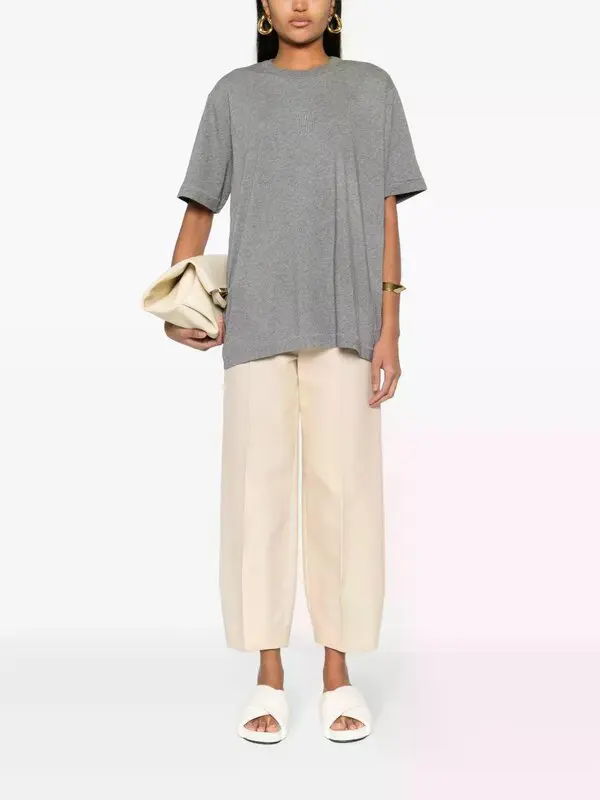 BY MALENE BIRGER Fayeh Logo-embroidered Organic Cotton T-shirt - Grey