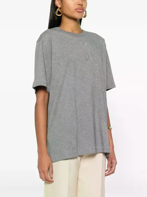 BY MALENE BIRGER Fayeh Logo-embroidered Organic Cotton T-shirt - Grey