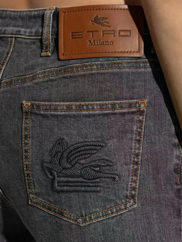 Etro Pegasus Motif Jeans