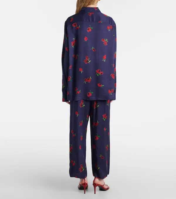 Khaite Argo Printed Viscose Shirt - Blue