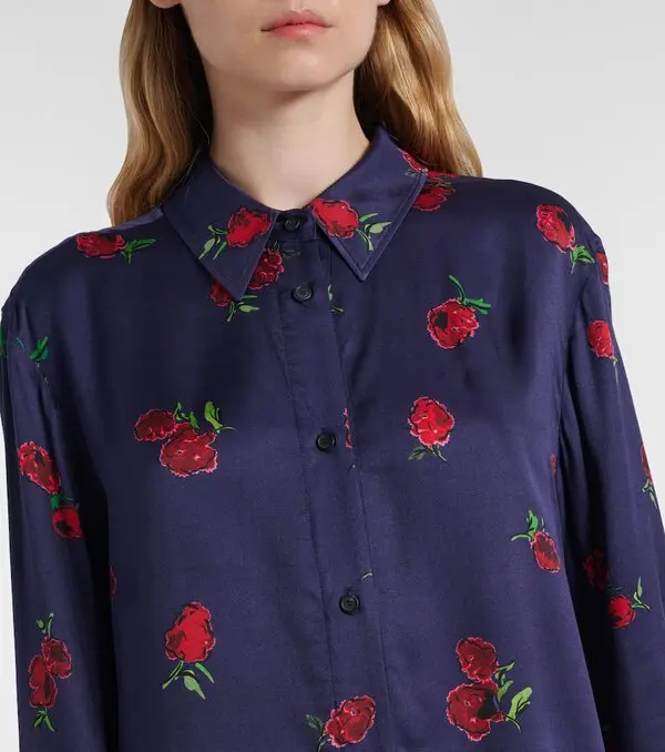 Khaite Argo Printed Viscose Shirt - Blue