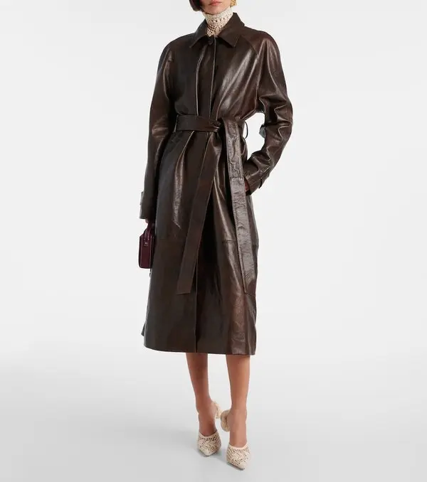 Magda Butrym Leather Wrap Coat