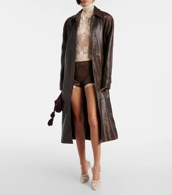 Magda Butrym Leather Wrap Coat