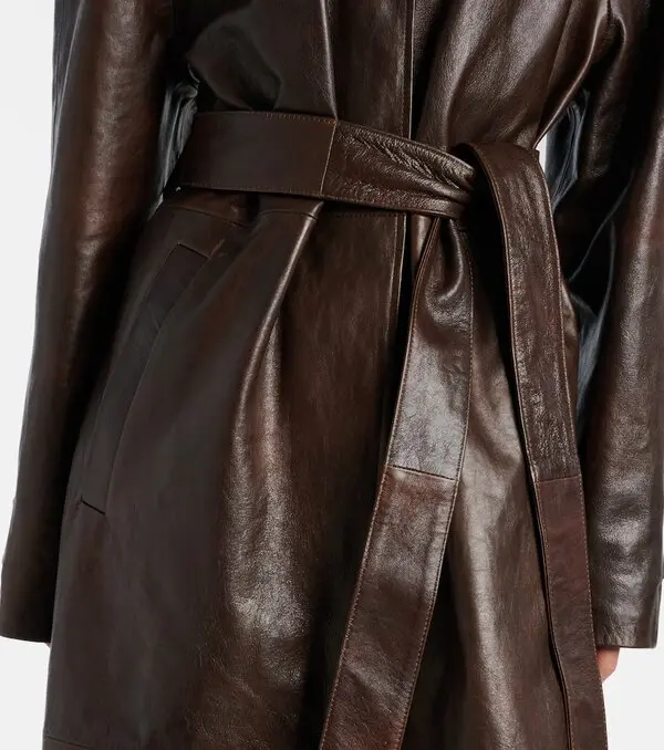Magda Butrym Leather Wrap Coat
