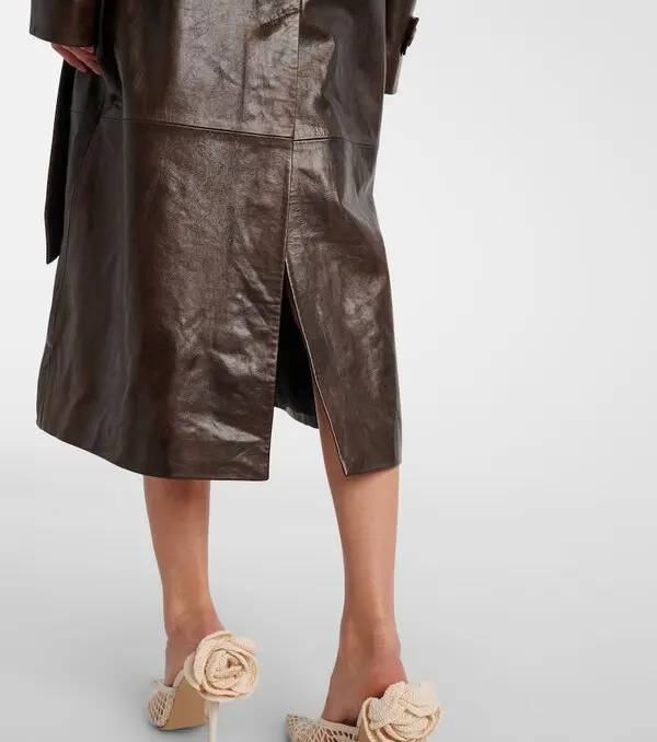 Magda Butrym Leather Wrap Coat