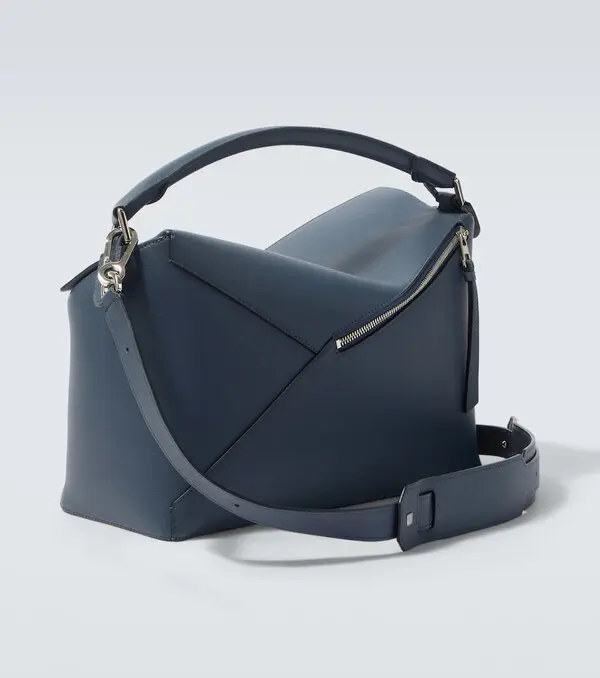 Loewe Puzzle Edge Large Leather Shoulder Bag - Blue