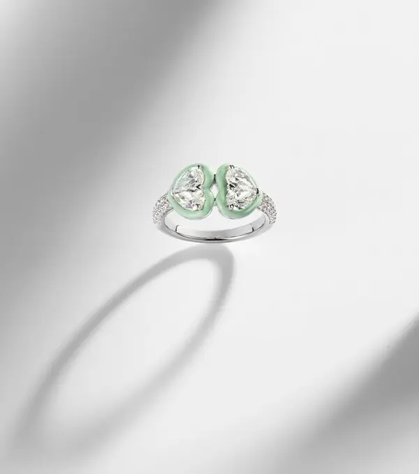 KAMYEN 18kt White Gold And Enamel Diamond Ring