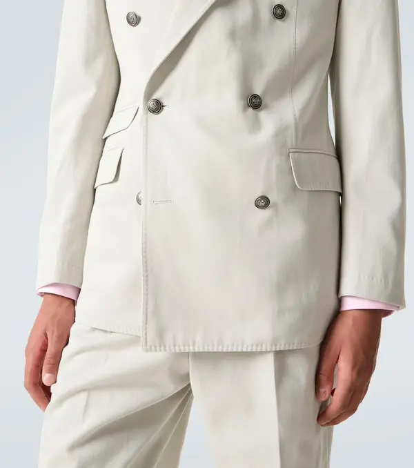 Dunhill Cotton And Cashmere Double-breasted Blazer