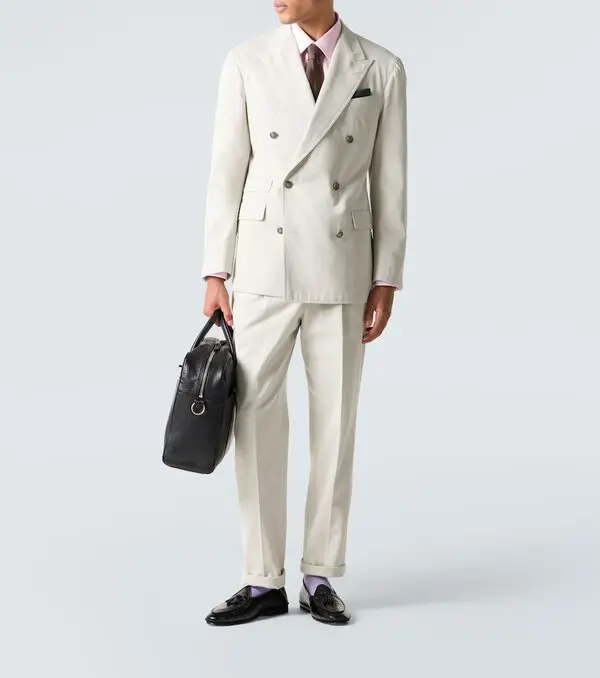 Dunhill Cotton And Cashmere Double-breasted Blazer