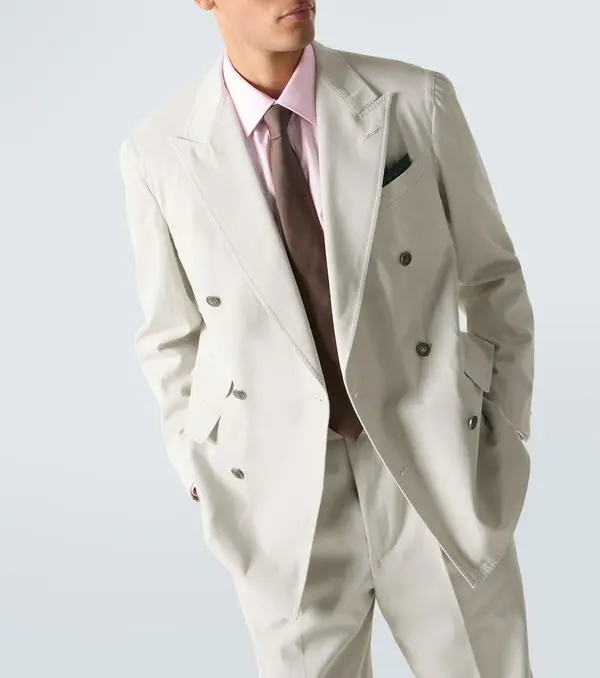 Dunhill Cotton And Cashmere Double-breasted Blazer