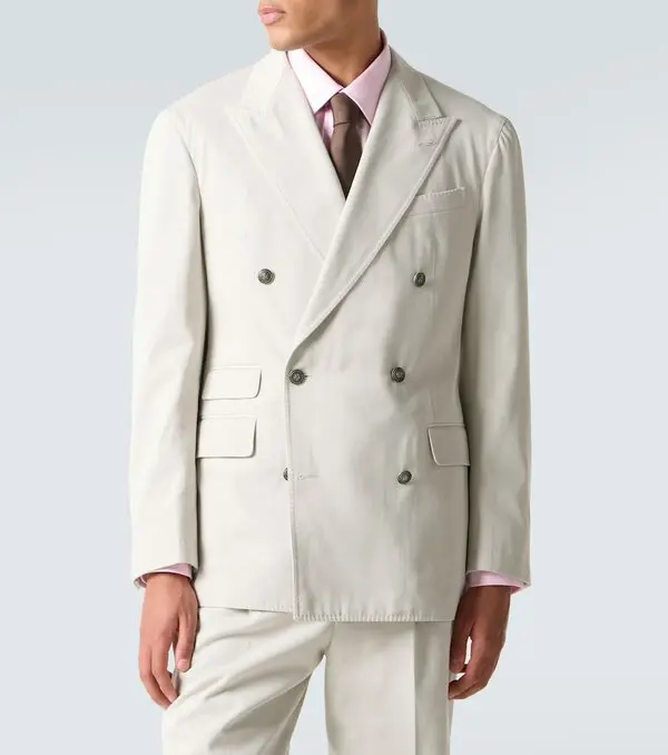 Dunhill Cotton And Cashmere Double-breasted Blazer