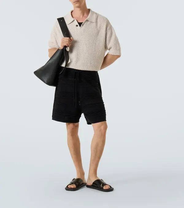 Commas Cotton-blend Crochet Bermuda Shorts