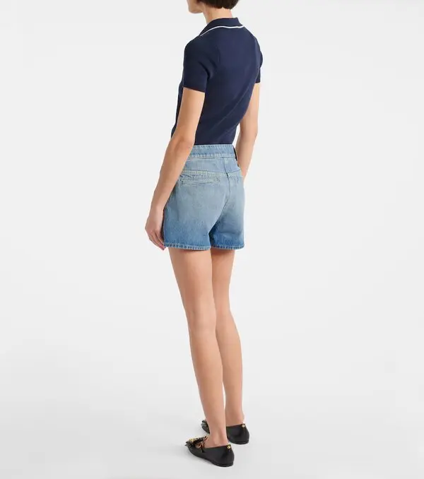 Valentino Garavani Vgold Mid-rise Denim Shorts