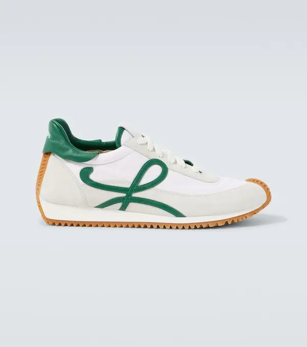 Loewe Flow Runner 2.0 Suede-trimmed Sneakers - White