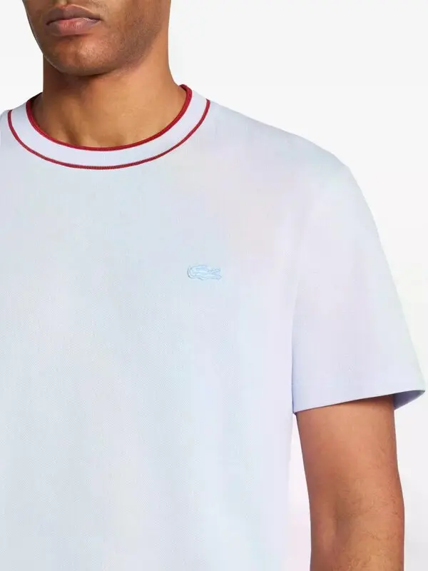 Lacoste Stripe-collar Cotton Piqué T-shirt