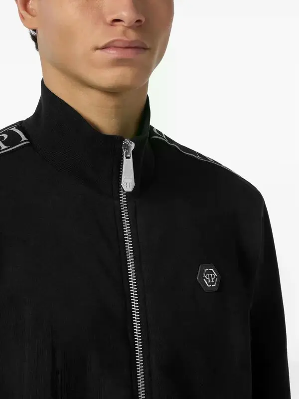 Philipp Plein Logo-tape Zip-up Track Jacket - Black