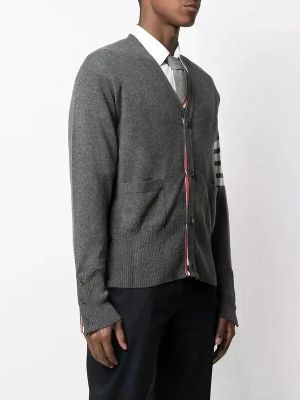 Thom Browne 4-bar Stripe V-neck Cardigan