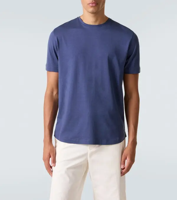 Loro Piana Silk-cotton Blend T-shirt - Blue