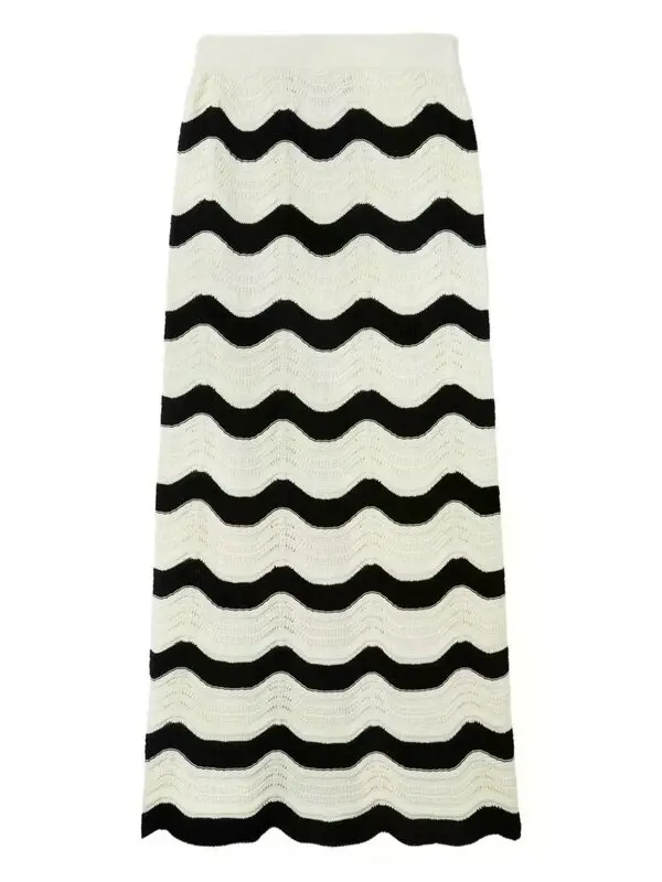 La DoubleJ Chevron-wave Maxi Skirt