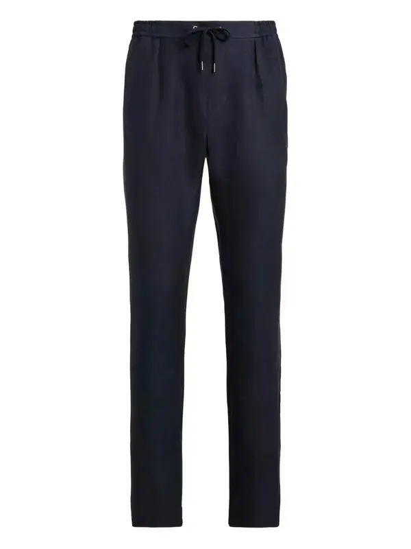 Ralph Lauren Purple Label Pleated Drawstring Trousers - Blue
