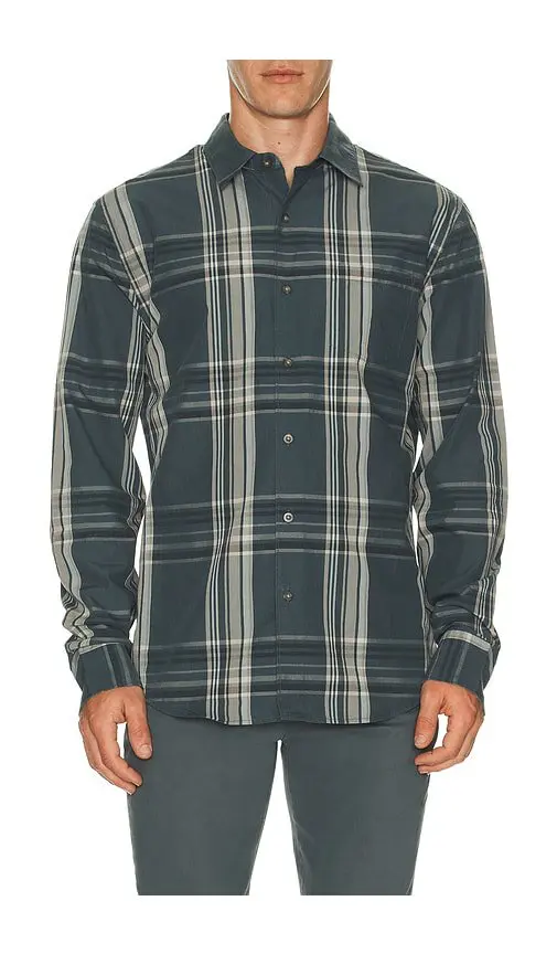 Vince Lorimer Plaid French Placket Shirt In . Also