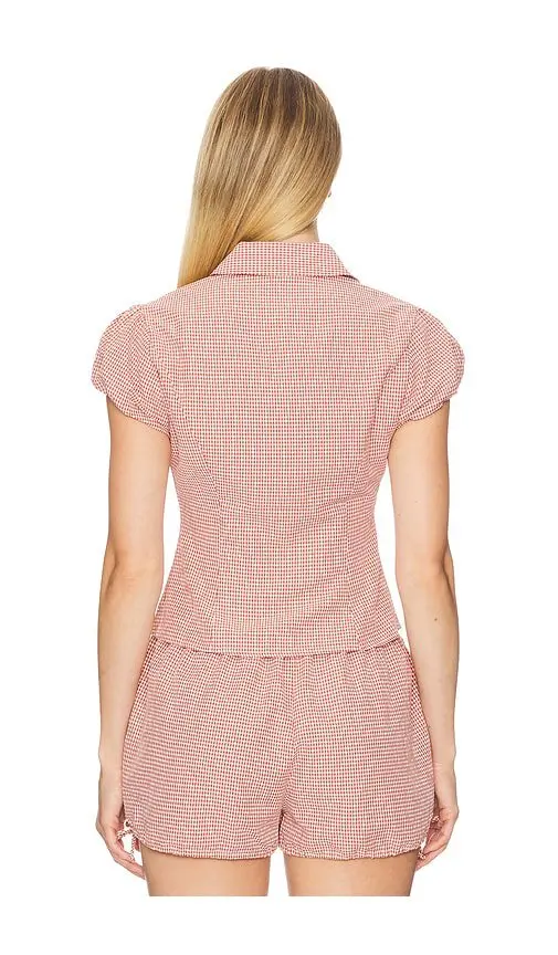 GUIZIO Liana Gingham Top