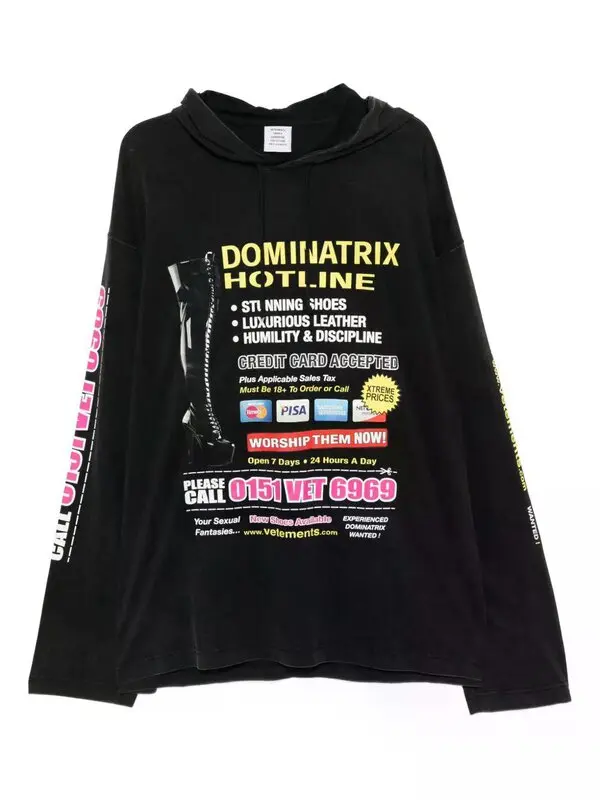 Vetements Graphic-printed Cotton Hoodie