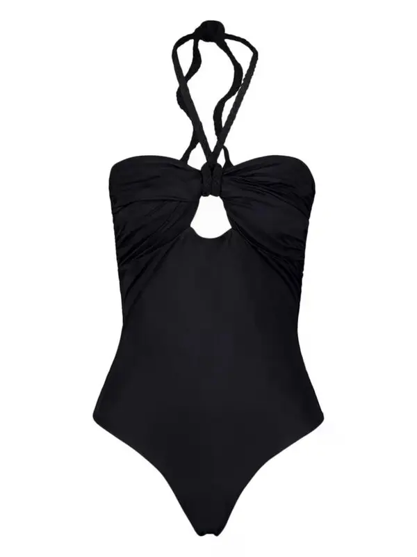 Johanna Ortiz Braided-strap Halterneck Swimsuit - Black