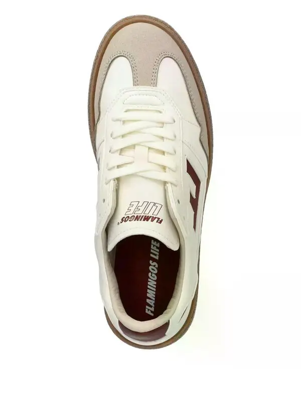 Flamingos Burela Logo-detail Leather Sneakers - Neutrals