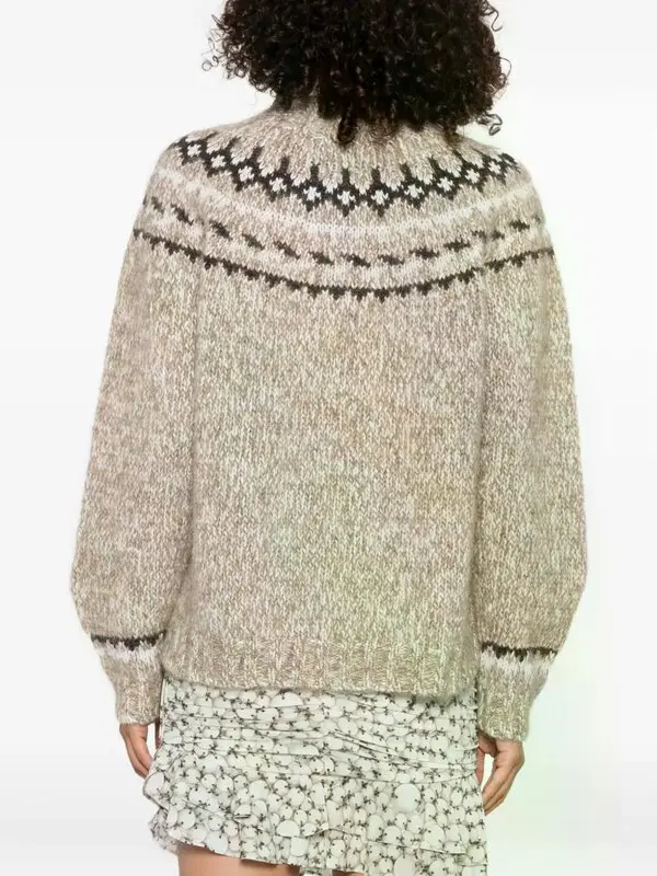 P.a.r.o.s.h Laila High-neck Fair Isle Sweater - Neutrals