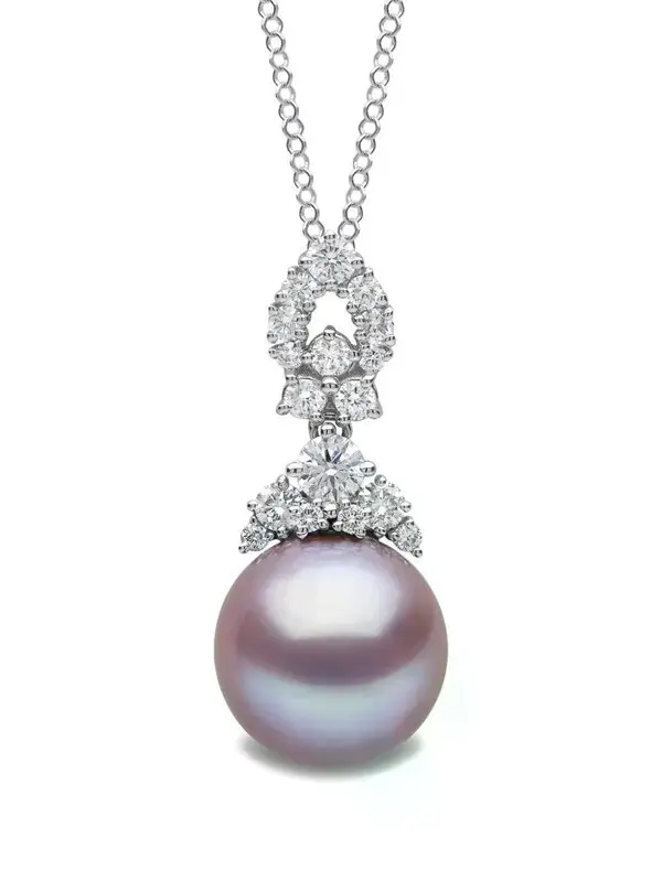 Yoko London 18kt White Gold Freshwater Pearl And Diamond Pendant - Silver