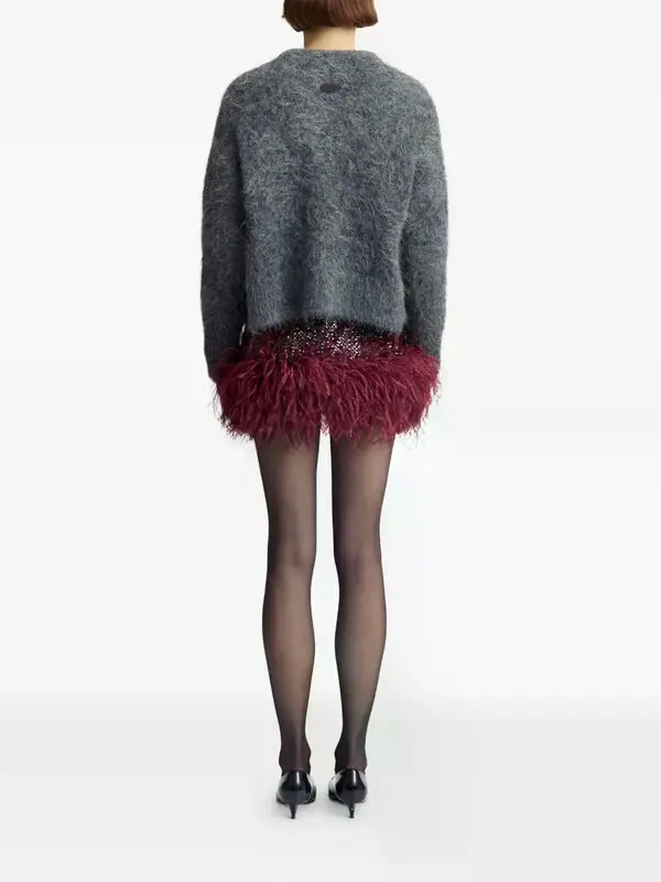 16Arlington Giaci Feather-trim Mini Skirt