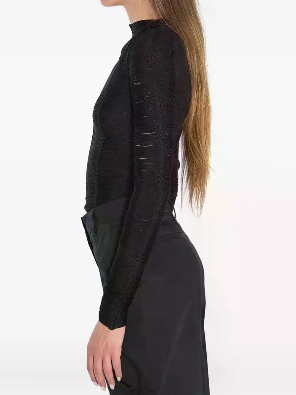 Attico Fringed Long Sleeve Top