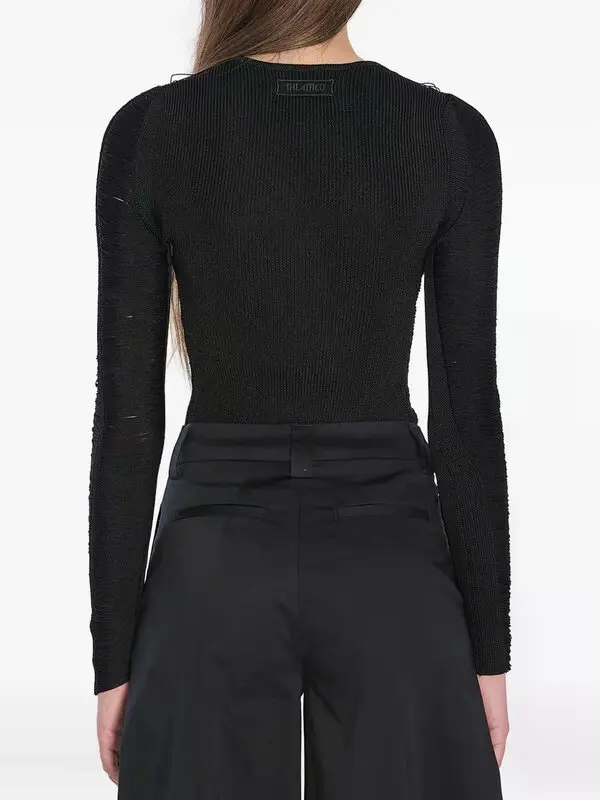Attico Fringed Long Sleeve Top
