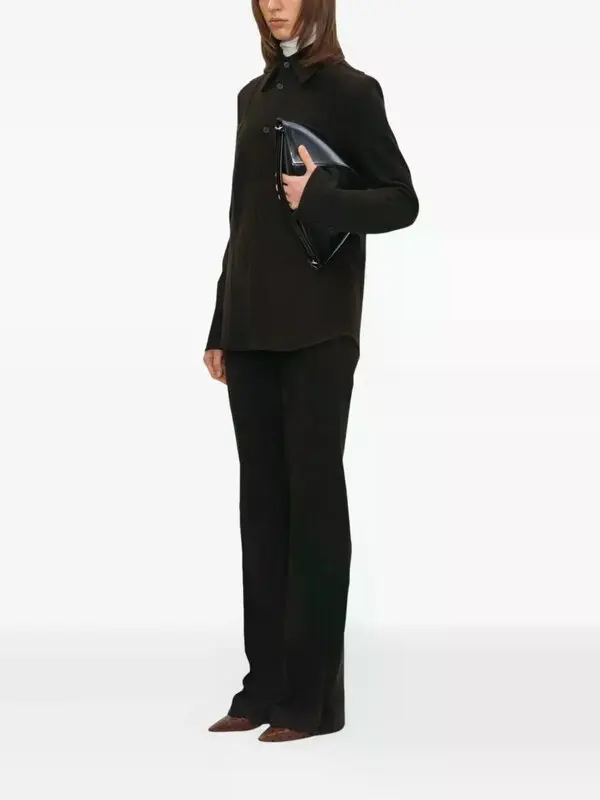 UMBER POSTPAST Wool-blend Trousers With Side Slits