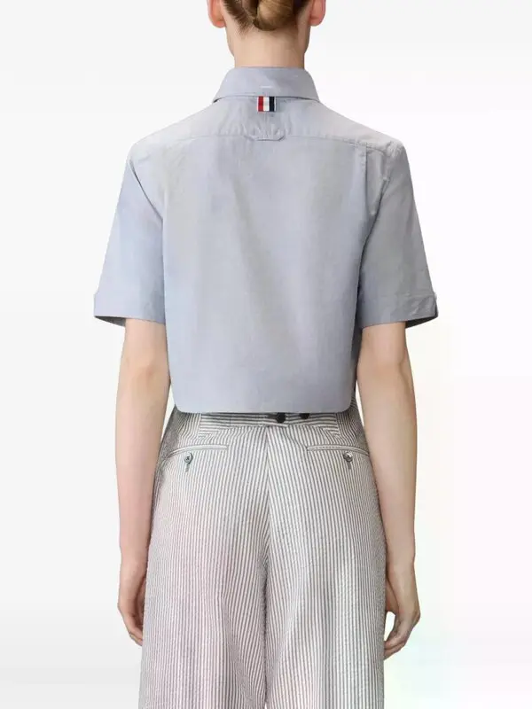 Thom Browne Oxford Short-sleeve Cropped Shirt