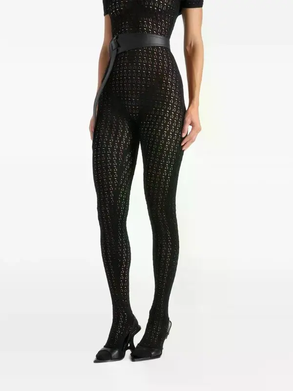 Manière De Voir Pointelle-knit Bardot-neck Belted Jumpsuit