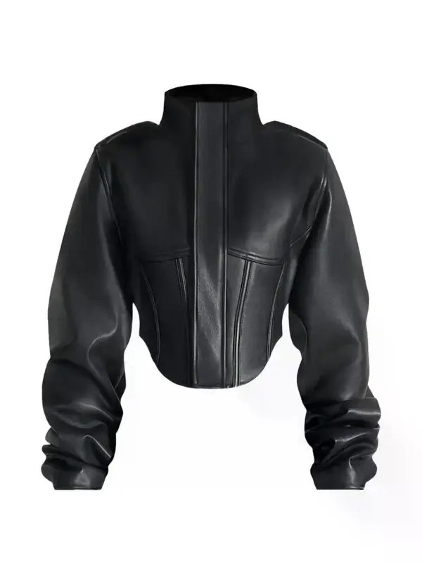 Manière De Voir Tacked-sleeve Corset Jacket - Black
