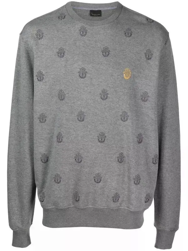 BILLIONAIRE Logo-print Cotton Sweatshirt - Grey