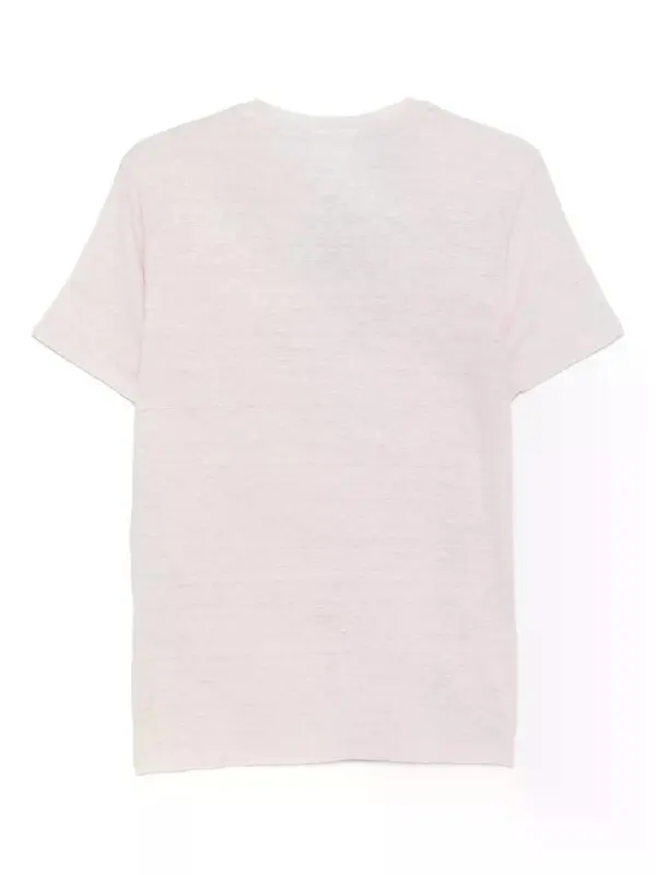 MARANT ETOILE Zewel Linen T-shirt With Logo Print - Pink