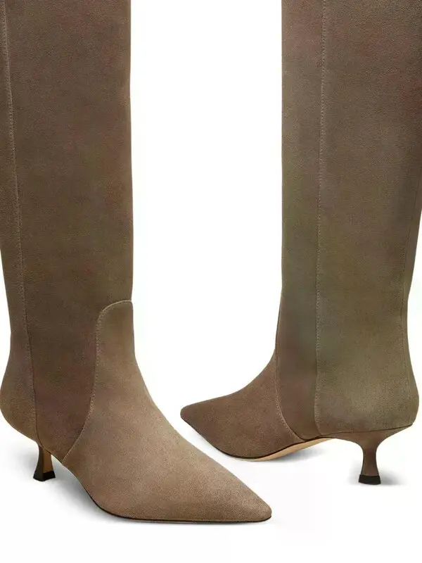STUART WEITZMAN 50mm Naomi Suede Pointed-toe Knee-high Boots
