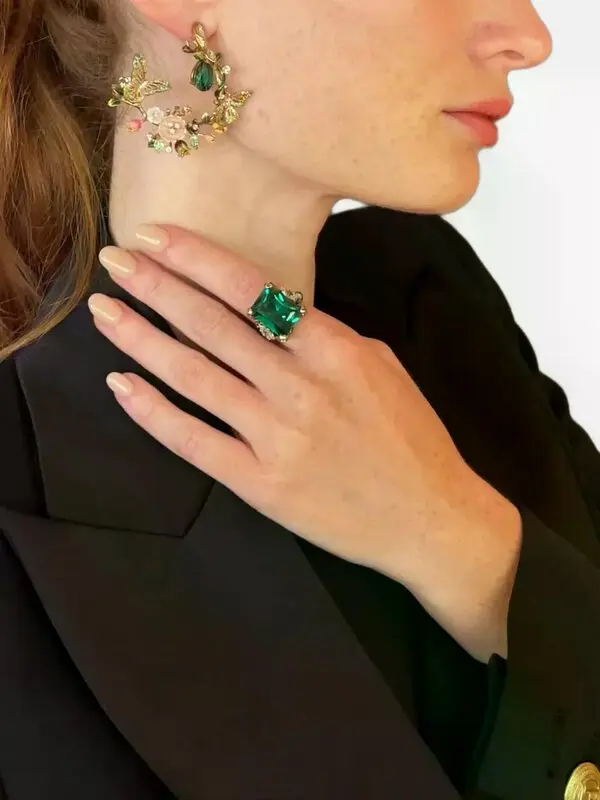 ANABELA CHAN 18kt Vermeil Butterfly Garland Multi-stone And Diamond Clip-on Earrings - Gold