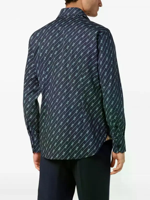 BILLIONAIRE Monogram-pattern Cotton Shirt