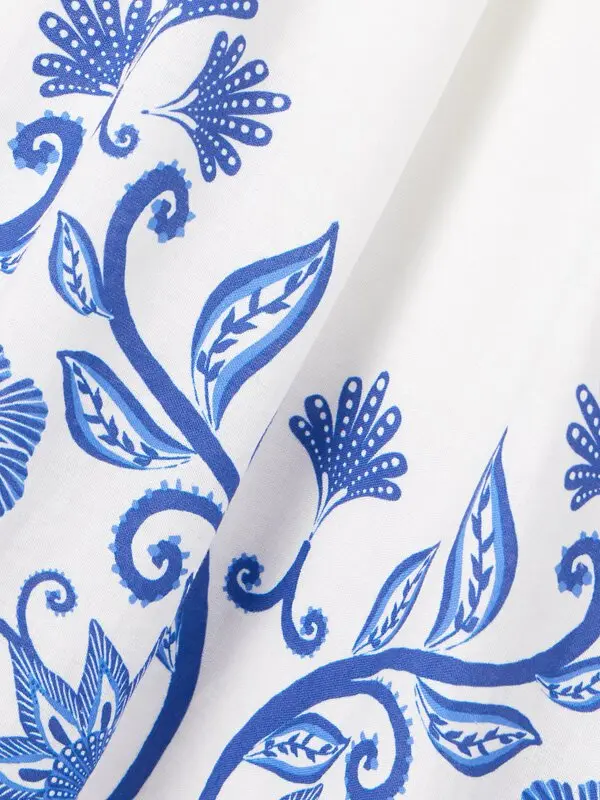 Farm Rio Bead-embellished Printed Linen-blend Midi Dress