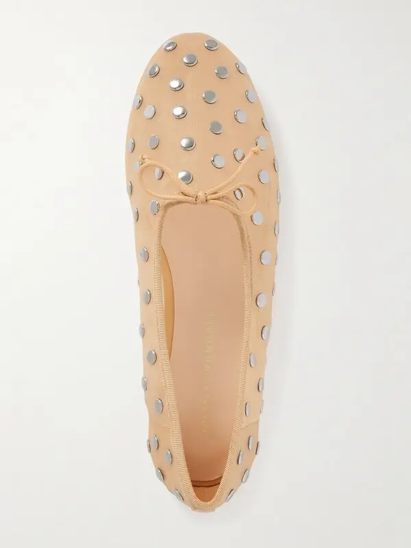LOEFFLER RANDALL Landon Embellished Mesh Ballet Flats - Neutrals