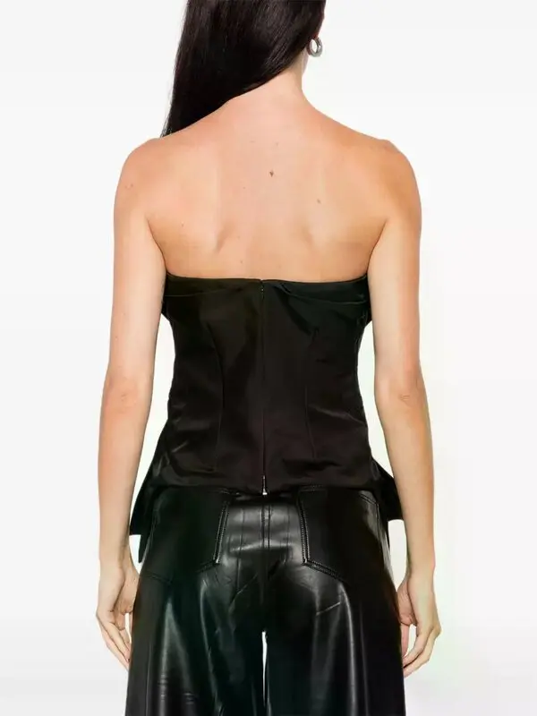 Alexander McQueen Peplum Bow Detail Strapless Top