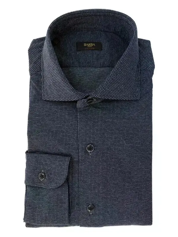 BARBA NAPOLI Micro-dotted Button-down Shirt