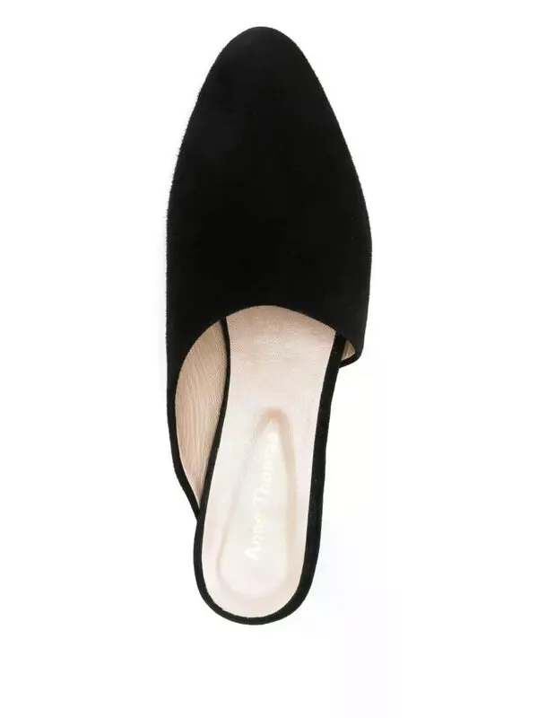ANNE THOMAS 50mm Block-heel Suede Mules