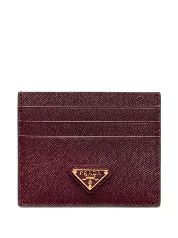 Prada Saffiano Leather Card Holder - Red